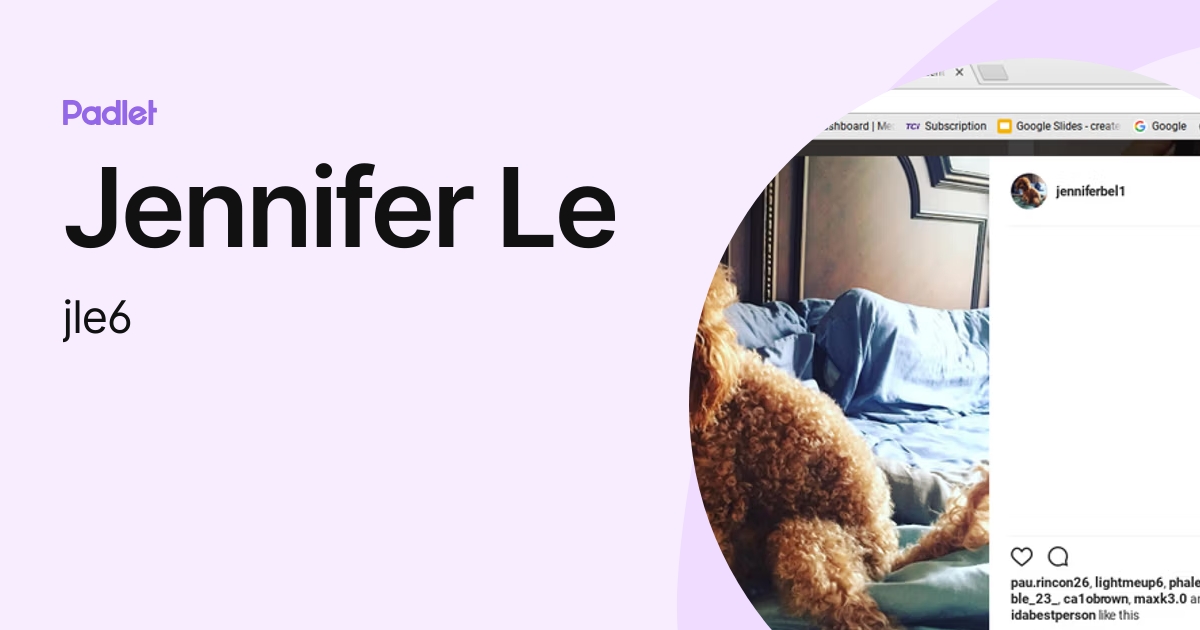 Jennifer Le (jle6) profile | Padlet