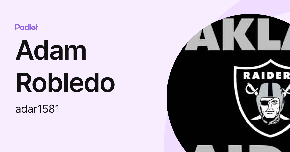 Adam Robledo (adar1581) profile | Padlet