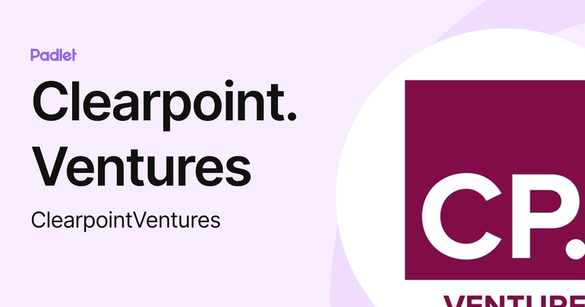 Clearpoint. Ventures (ClearpointVentures) profile | Padlet