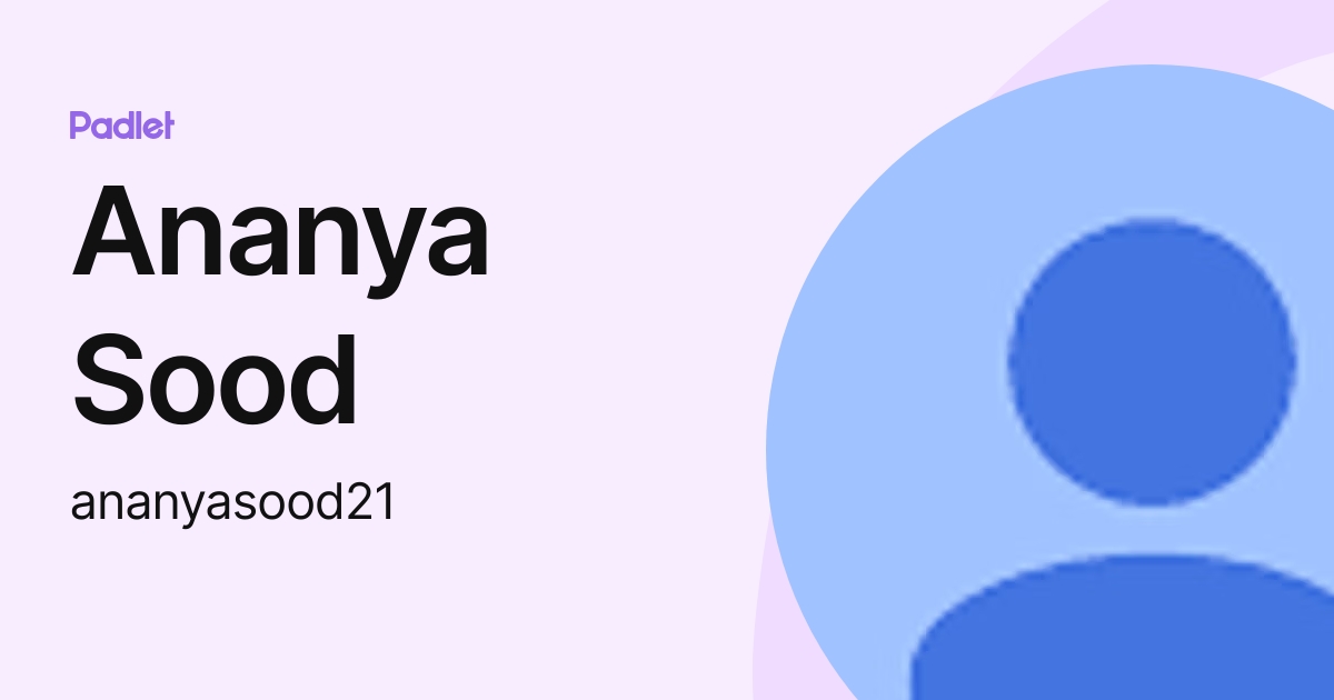 Ananya Sood (ananyasood21) profile | Padlet