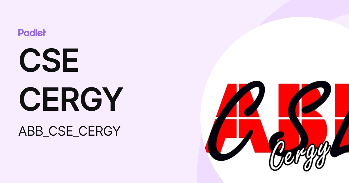 CSE CERGY (ABB_CSE_CERGY) profile | Padlet
