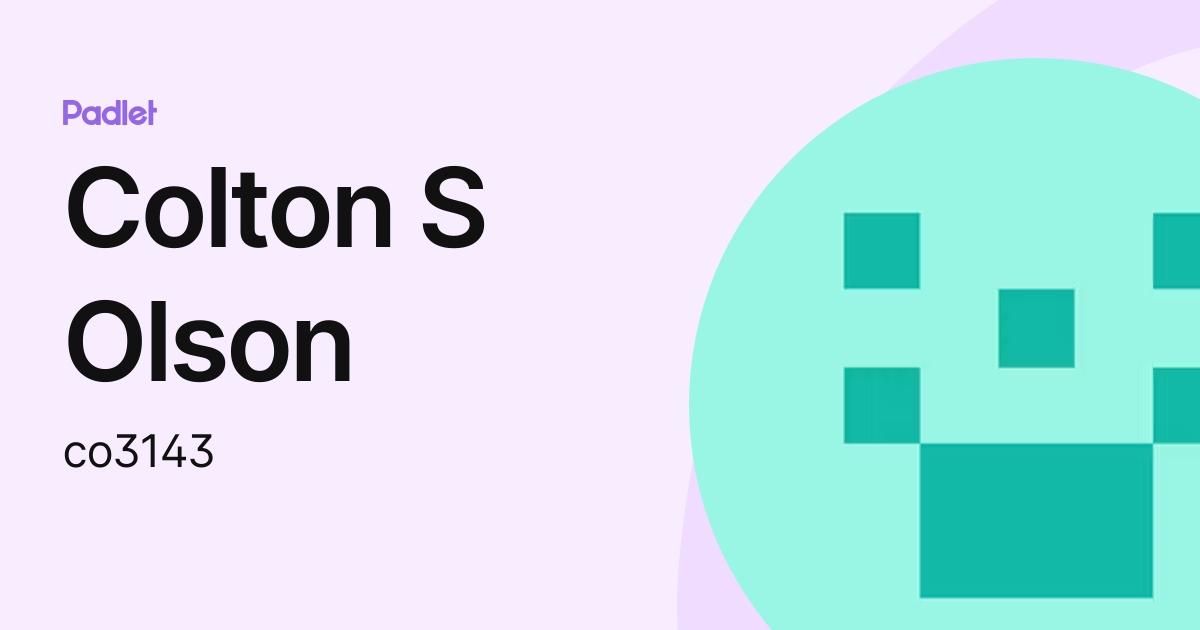 Colton S Olson (co3143) profile | Padlet