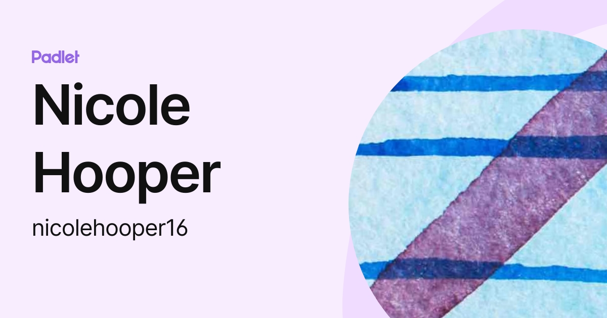 Nicole Hooper (nicolehooper16) profile | Padlet