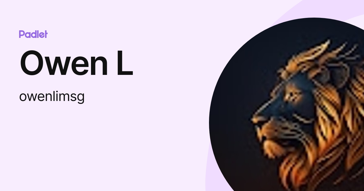 Owen L (owenlimsg) profile | Padlet