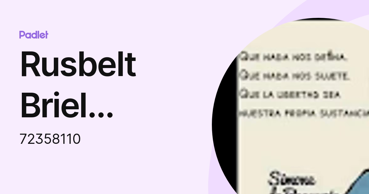 Rusbelt Briel LOPEZ MURILLO (72358110) profile | Padlet