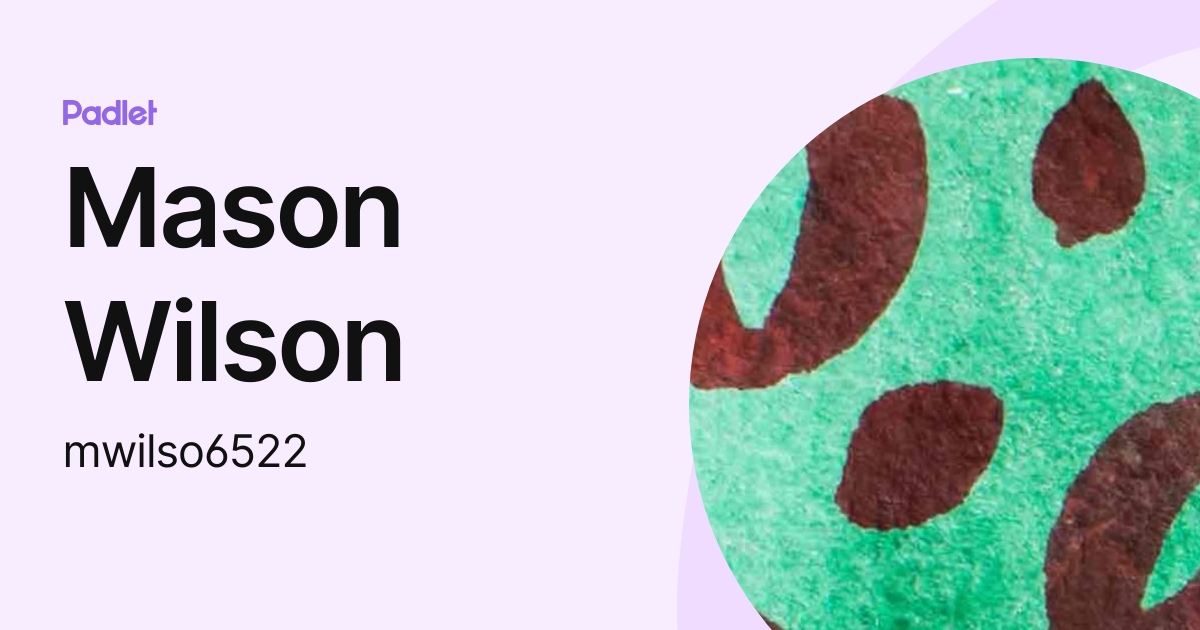 Mason Wilson (mwilso6522) profile | Padlet