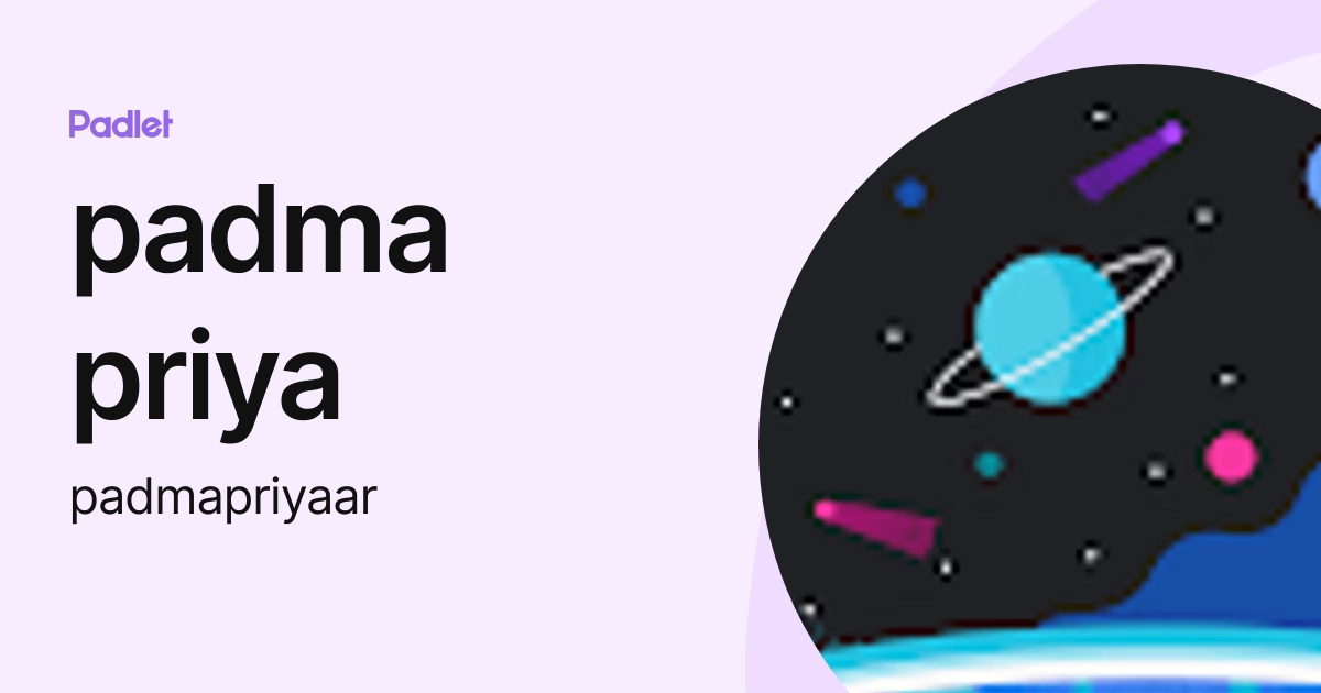 padma priya (padmapriyaar) profile | Padlet