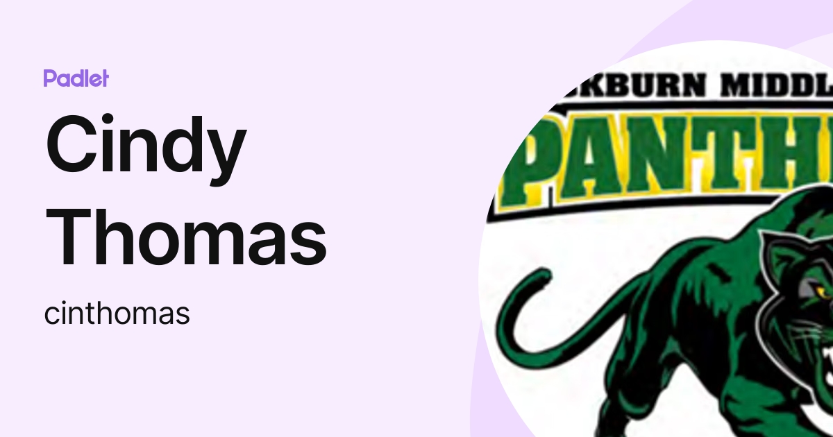 Cindy Thomas (cinthomas) profile | Padlet