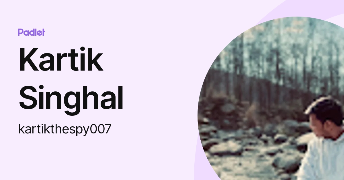 Kartik Singhal (kartikthespy007) profile | Padlet