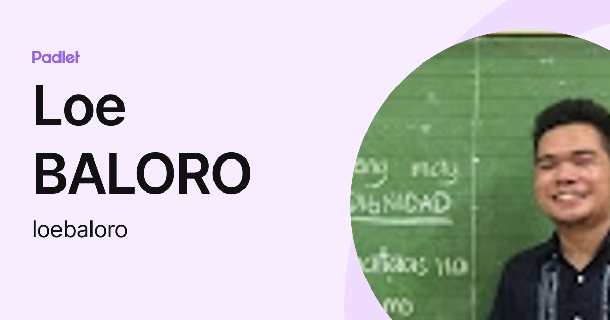 Loe BALORO (loebaloro) profile | Padlet