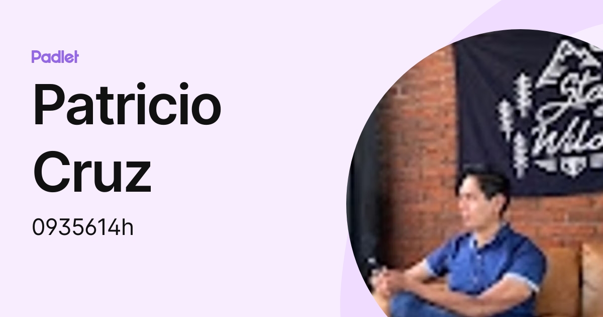 Patricio Cruz (0935614h) profile | Padlet
