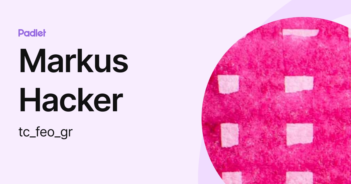 Markus Hacker (tc_feo_gr) profile | Padlet