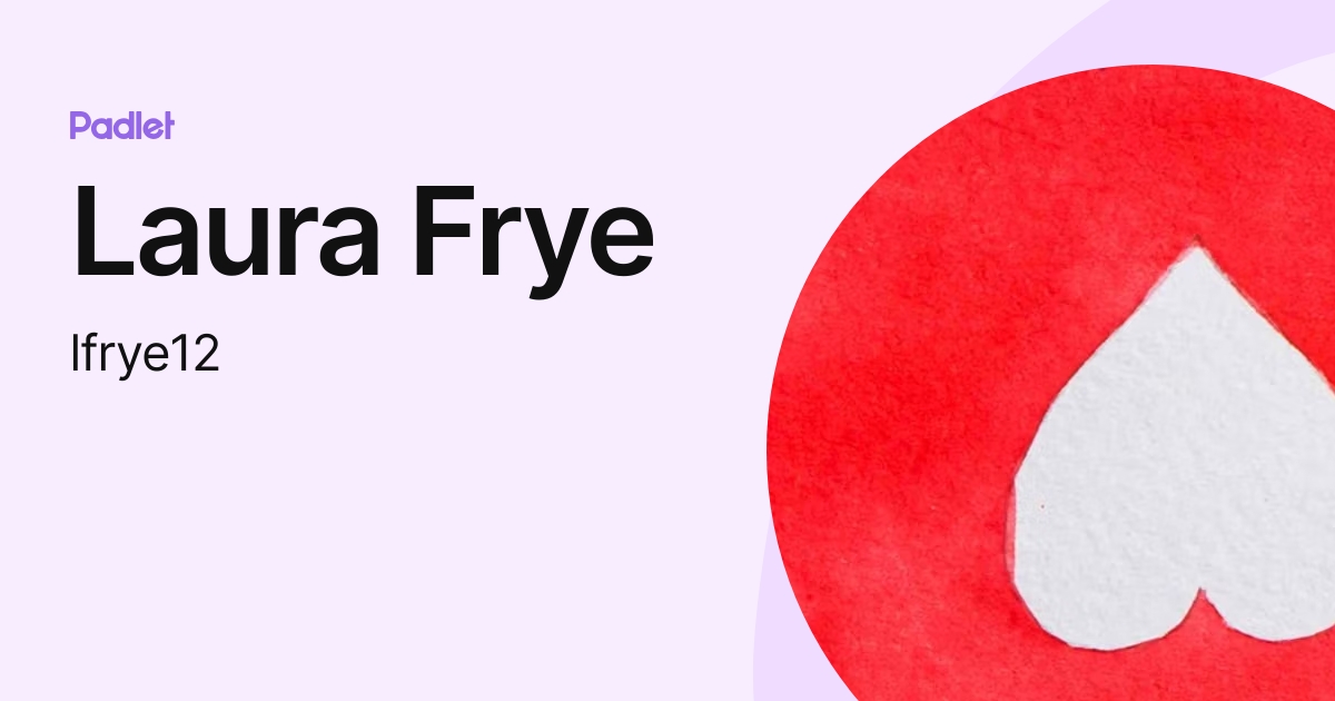 Laura Frye (lfrye12) profile | Padlet