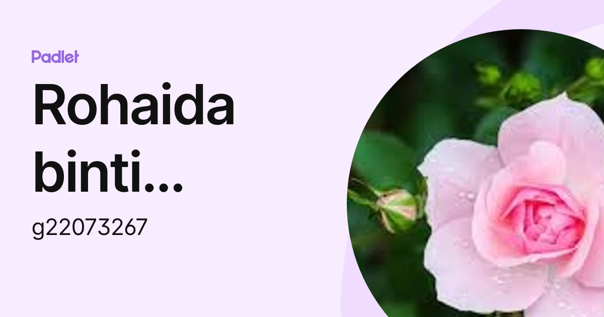 Rohaida binti Abdullah (g22073267) profile | Padlet