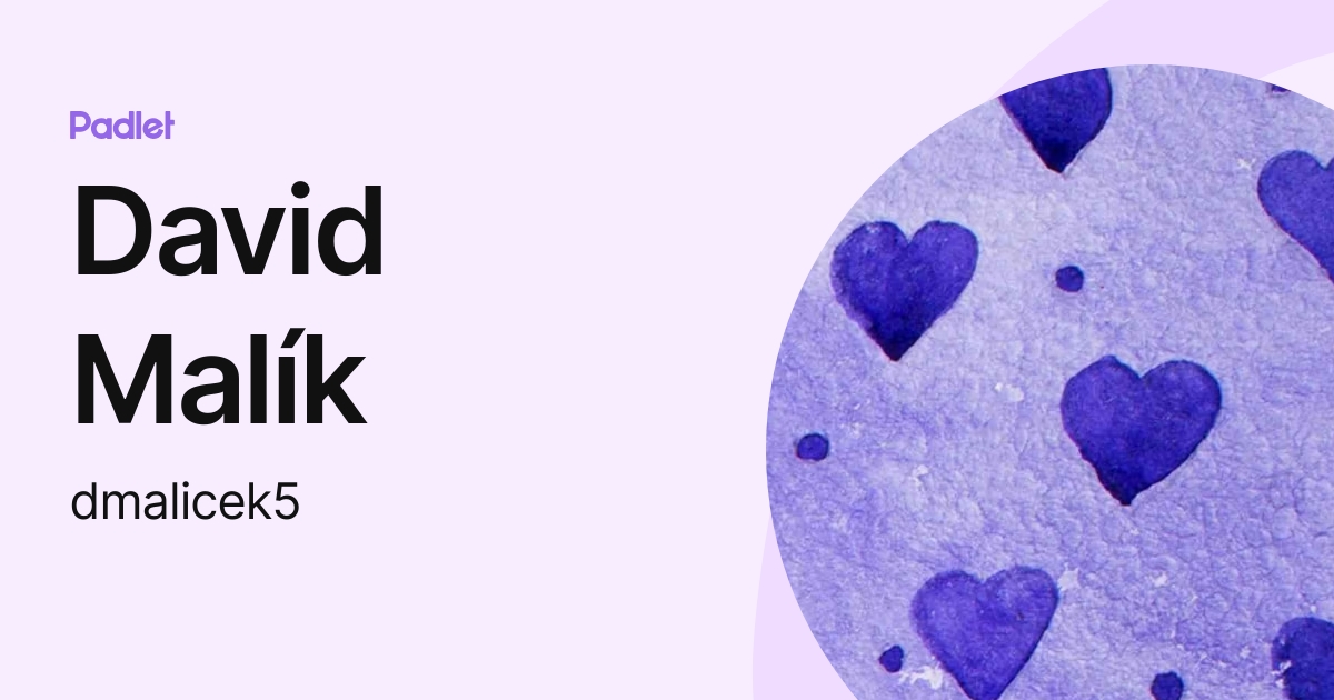David Malík (dmalicek5) profile | Padlet