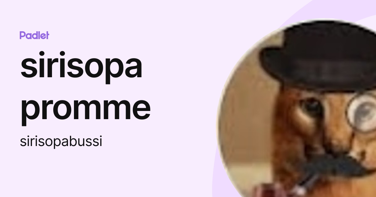 sirisopa promme (sirisopabussi) profile | Padlet