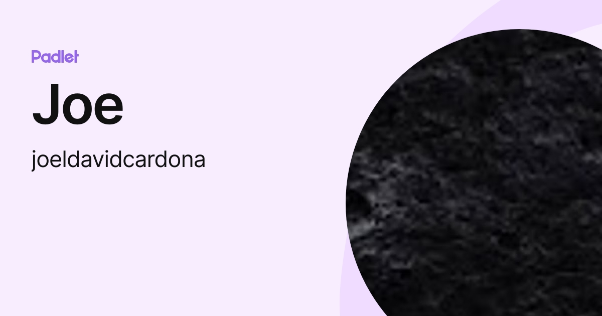 Joe (joeldavidcardona) profile | Padlet