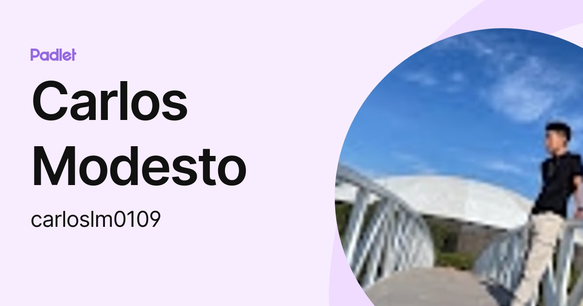 Carlos Modesto (carloslm0109) profile | Padlet