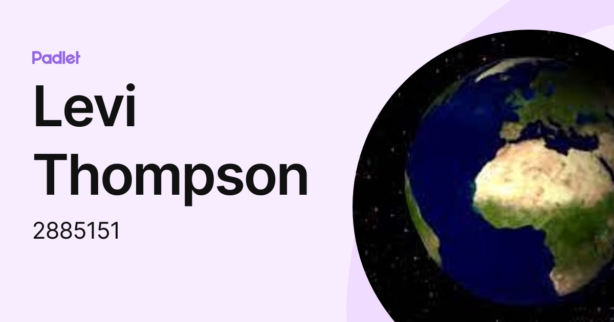 Levi Thompson (2885151) profile | Padlet