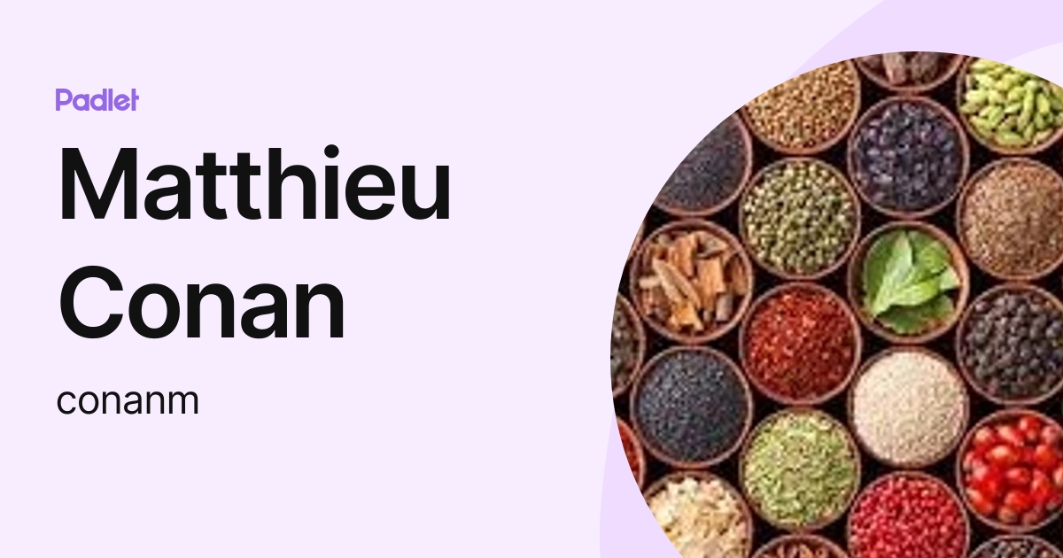 Matthieu Conan (conanm) profile | Padlet