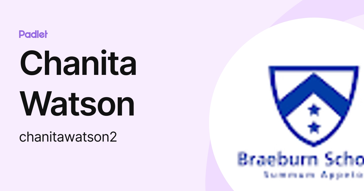 Chanita Watson (chanitawatson2) profile | Padlet