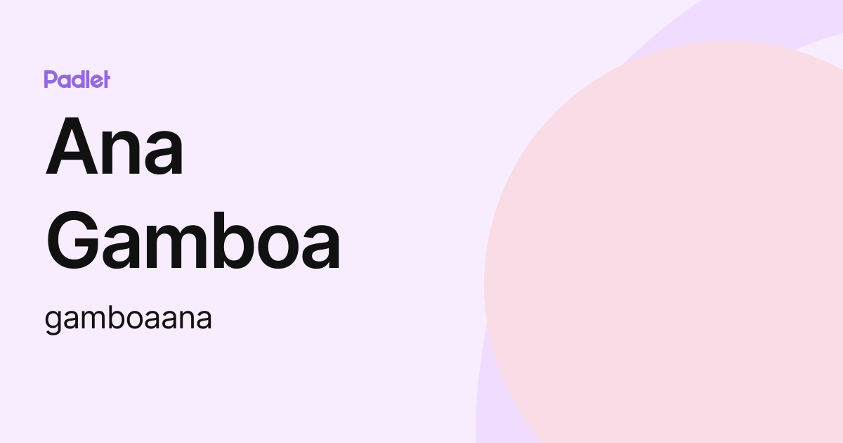 Ana Gamboa (gamboaana) profile | Padlet