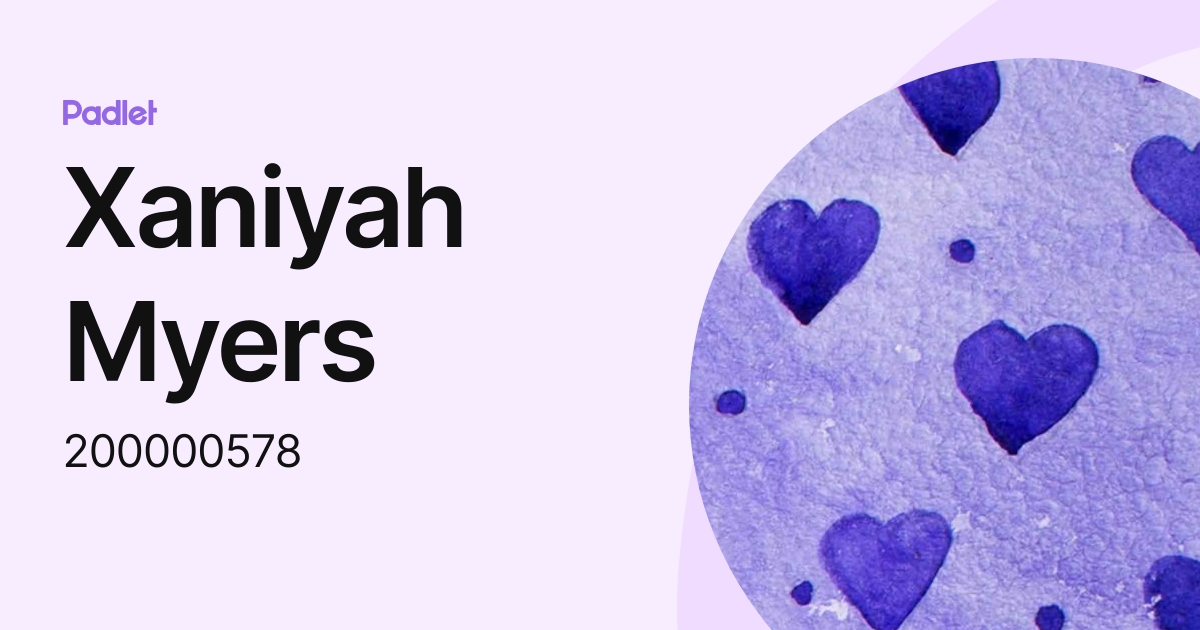 Xaniyah Myers (200000578) profile | Padlet