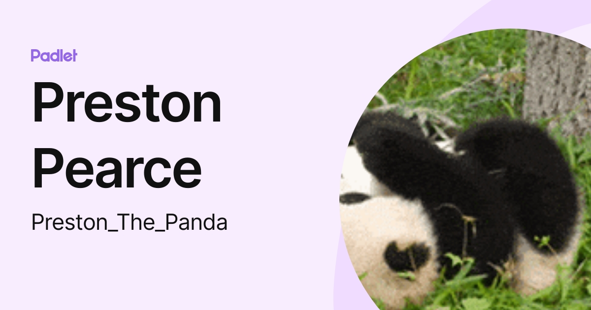 Preston Pearce (Preston_The_Panda) profile | Padlet