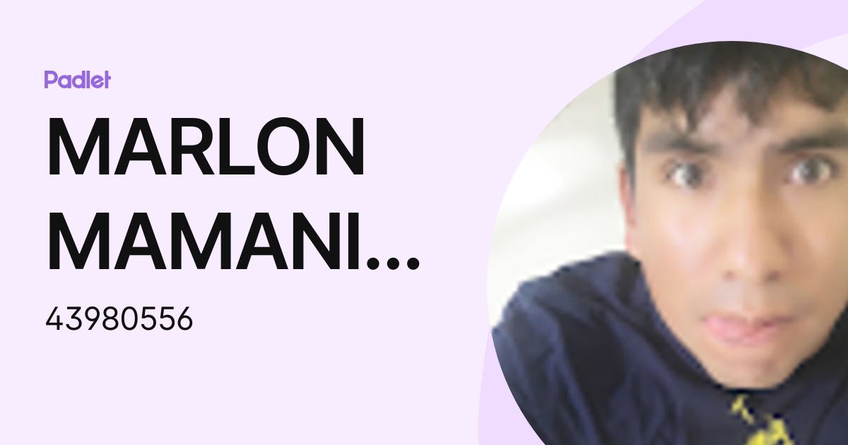MARLON MAMANI MACHAO (43980556) profile | Padlet