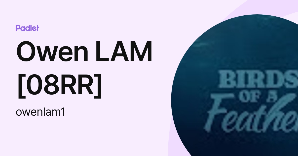 Owen LAM [08RR] (owenlam2) profile | Padlet