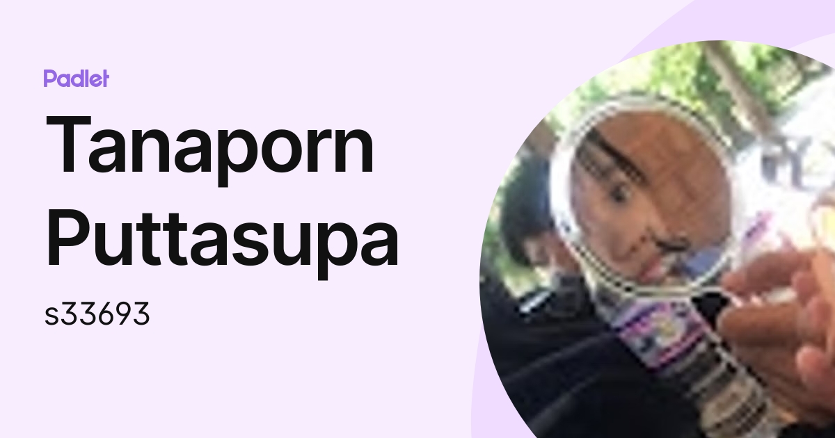 Tanaporn Puttasupa (s33693) profile | Padlet