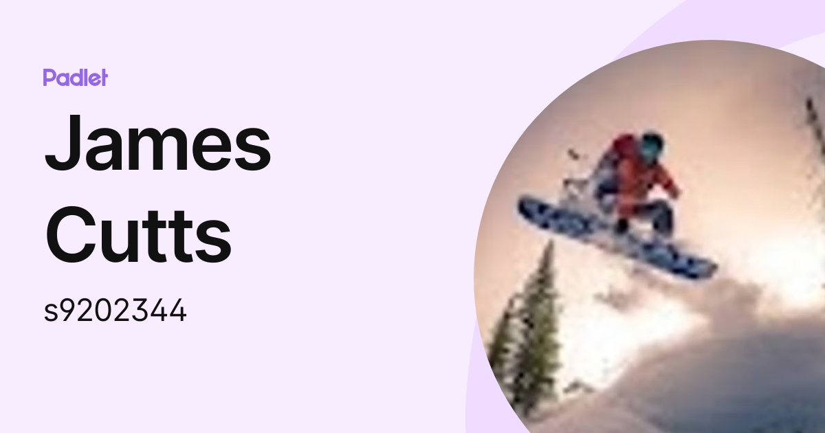 James Cutts (s9202344) profile | Padlet