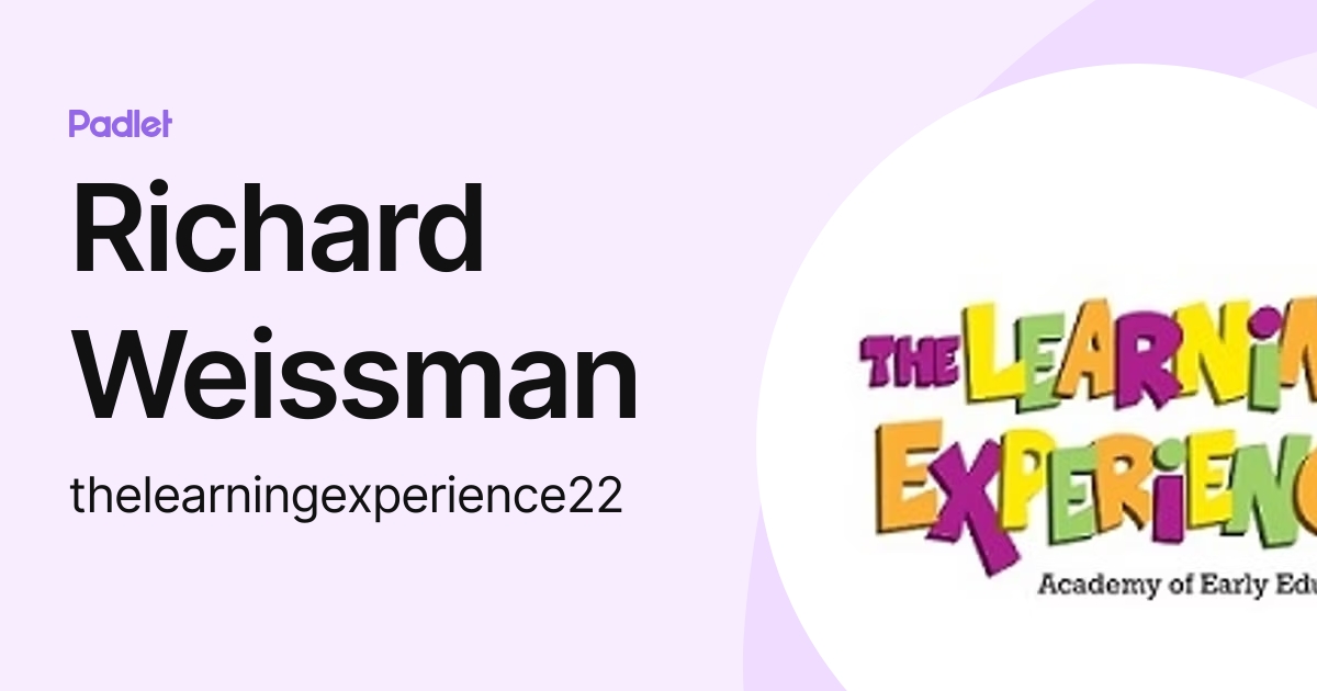 Richard Weissman (thelearningexperience22) profile | Padlet
