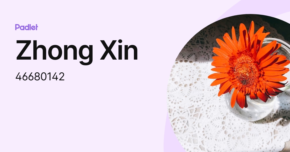 Zhong Xin (46680142) profile | Padlet