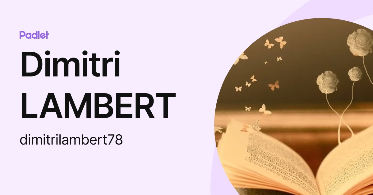Profil de Dimitri LAMBERT (dimitrilambert78) | Padlet