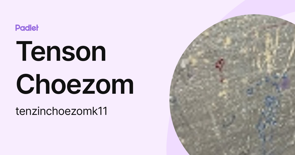 Tenson Choezom (tenzinchoezomk11) profile | Padlet