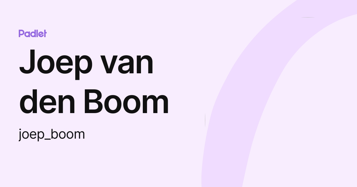 Joep van den Boom (joep_boom) profile | Padlet