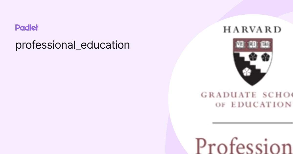 professional_education profile | Padlet