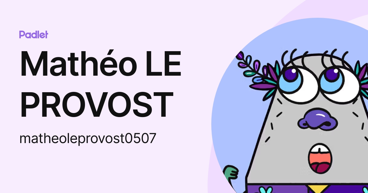 Mathéo LE PROVOST (matheoleprovost0507) profile | Padlet