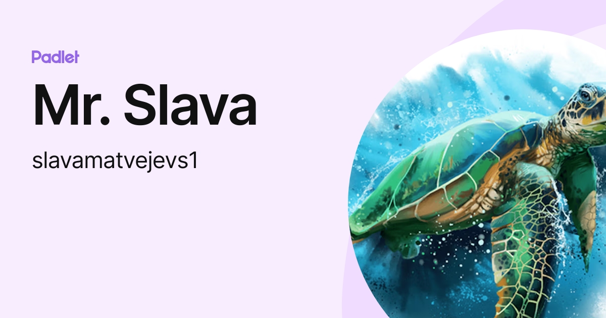 Mr. Slava (slavamatvejevs1) profile | Padlet