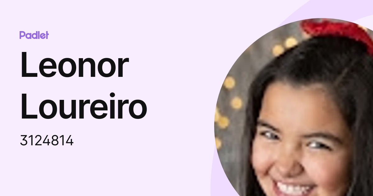 Leonor Loureiro (3124814) profile | Padlet