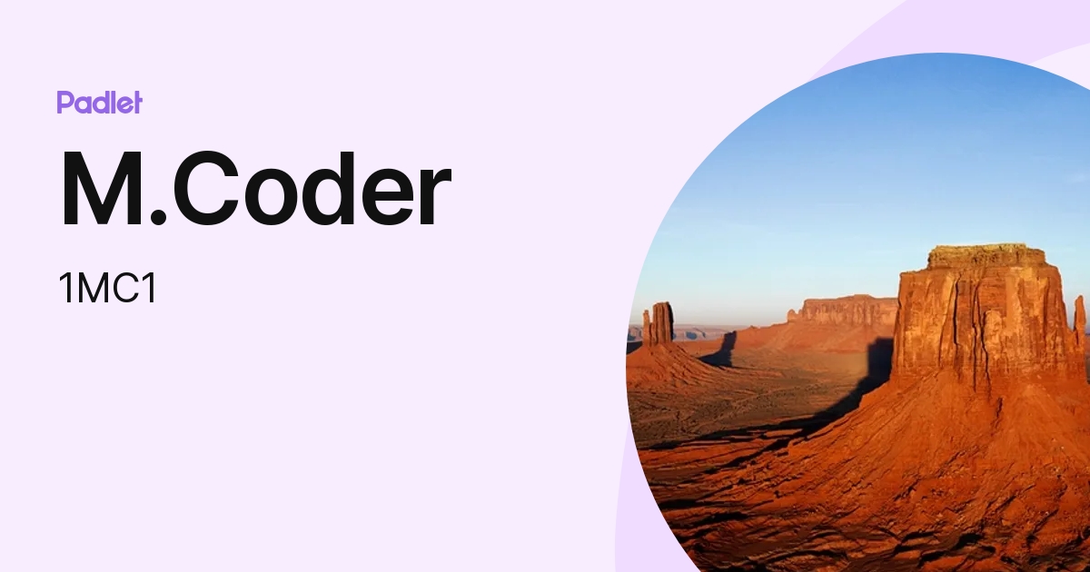 Profil de M.Coder (1MC1) | Padlet
