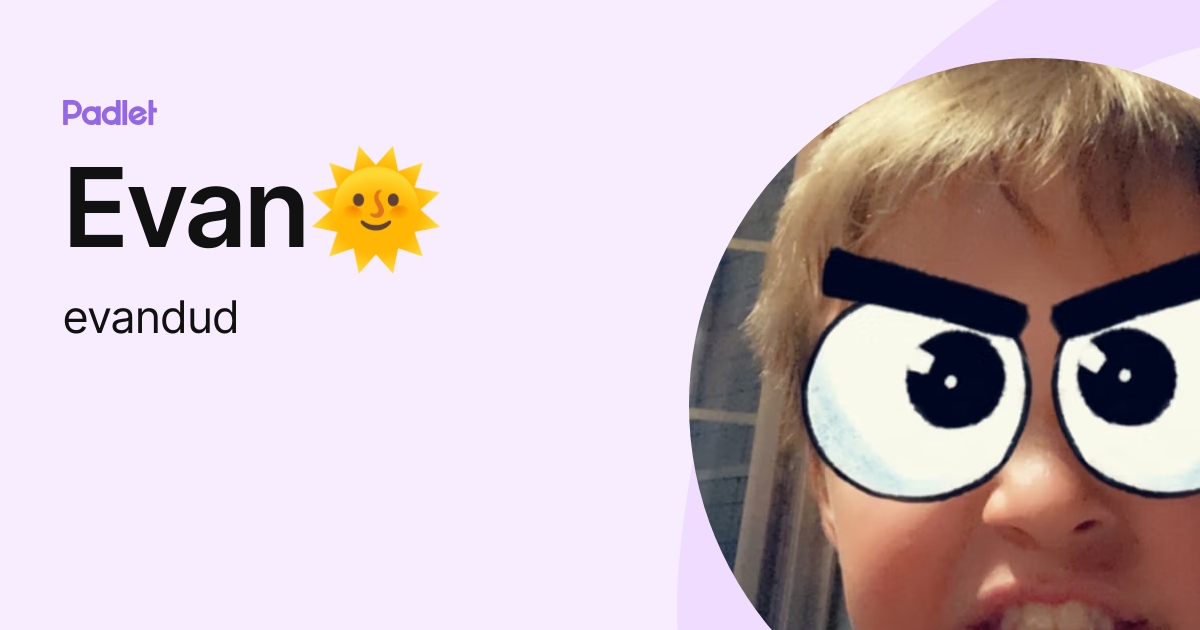 Evan🌞 (evandud) profile | Padlet