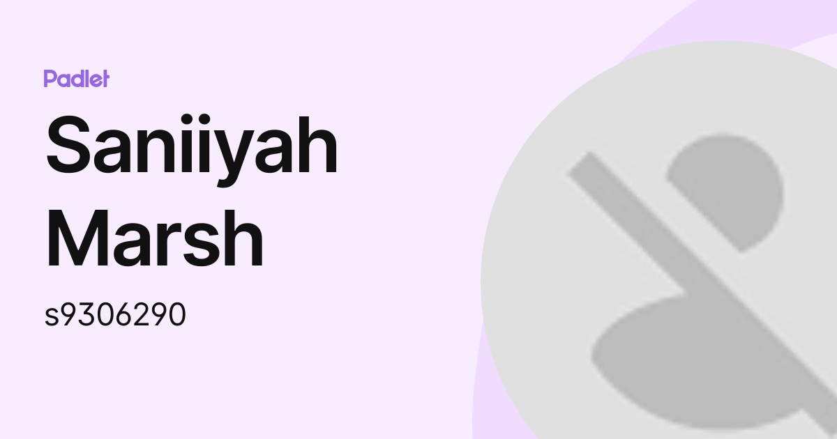 Saniiyah Marsh (s9306290) profile | Padlet