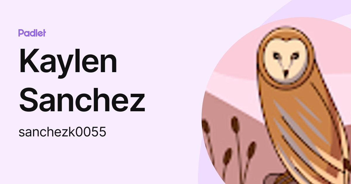 Kaylen Sanchez (sanchezk0055) profile | Padlet