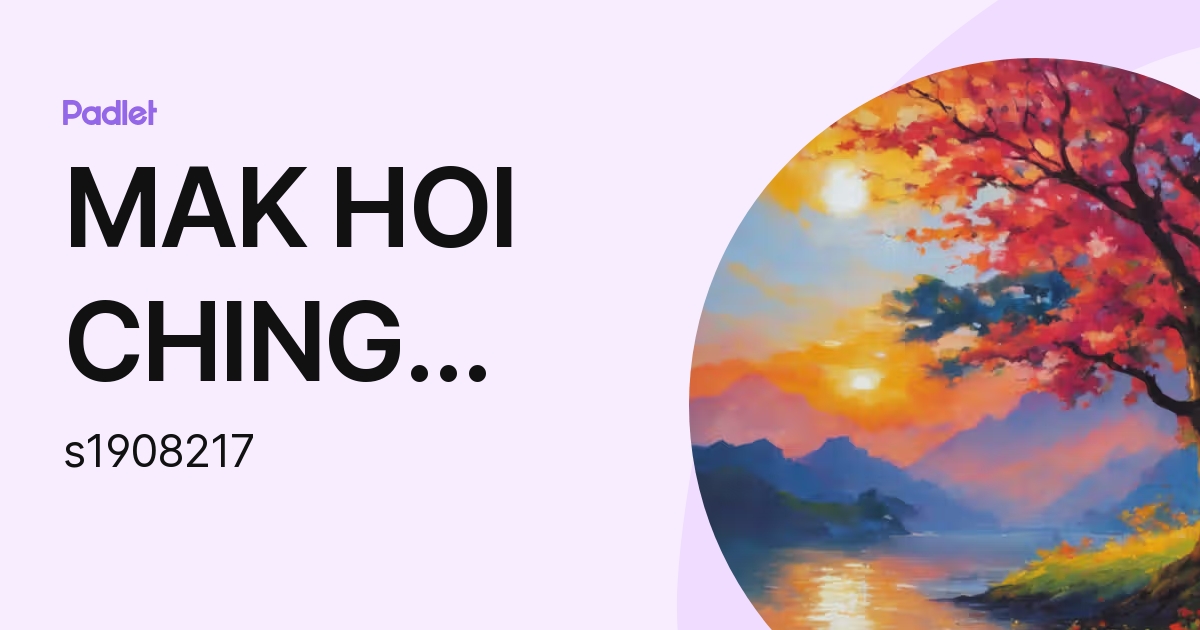 MAK HOI CHING HALEY[6C22]麥凱晴 (s1908217) profile | Padlet