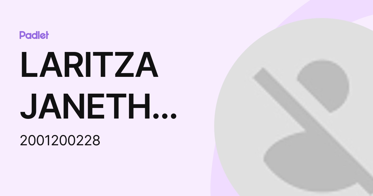 LARITZA JANETH FLORES SOTO (2001200228) profile | Padlet