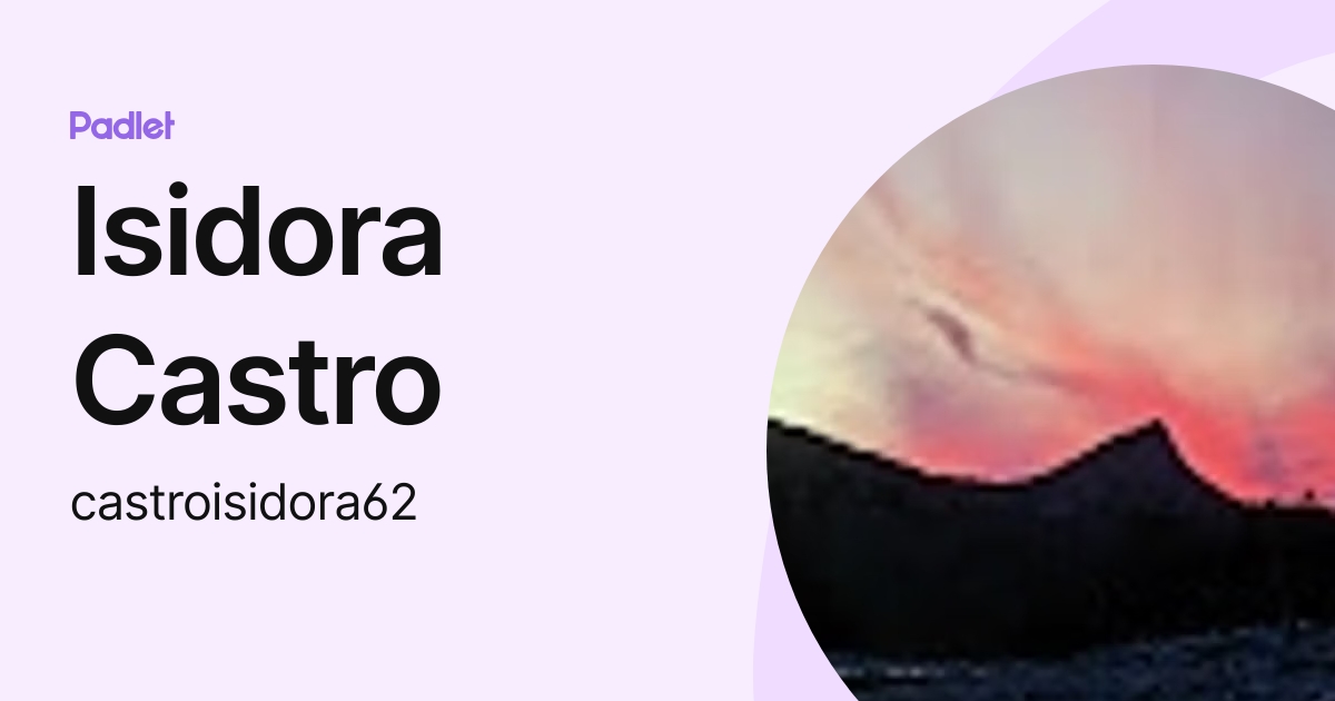 Isidora Castro (castroisidora62) profile | Padlet