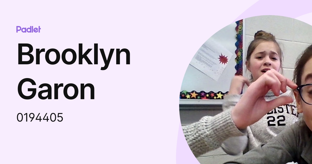 Brooklyn Garon (0194405) profile | Padlet