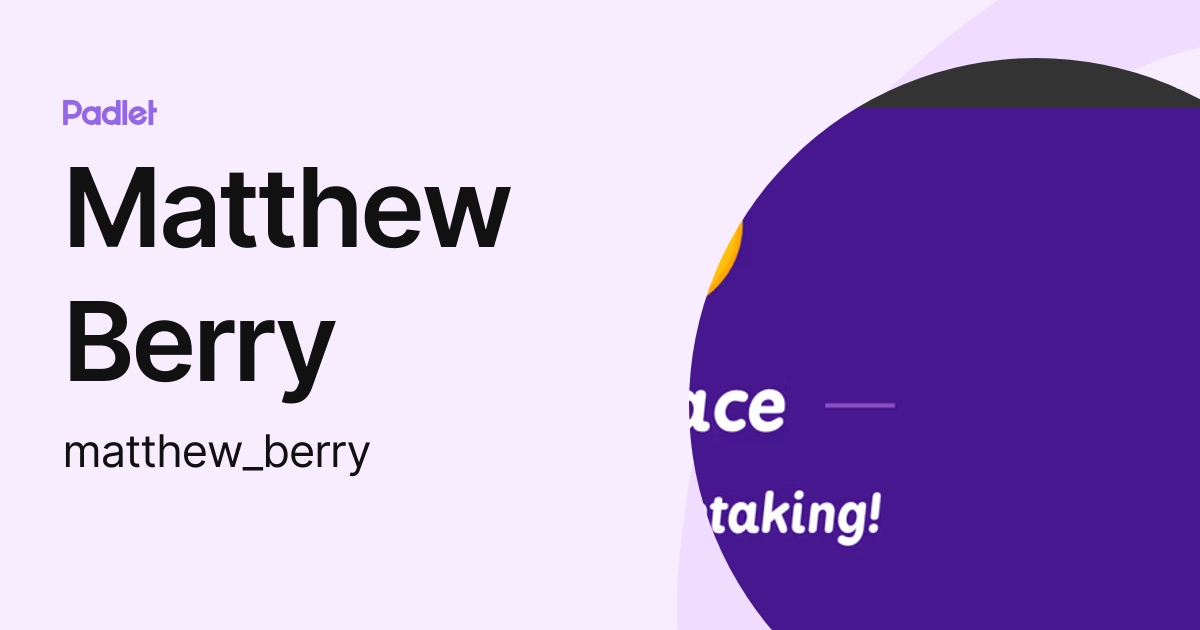Matthew Berry (matthew_berry) profile | Padlet